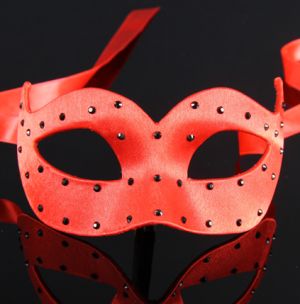 Satin and crystal Venetian mask